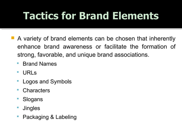 Chapter 4 choosing brand elements to build brand equity | PPT