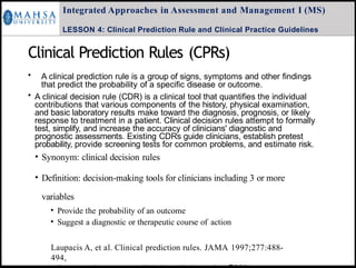 Chapter 4 - Clinical Prediction Rule and Clinical Practice Guidelines ...