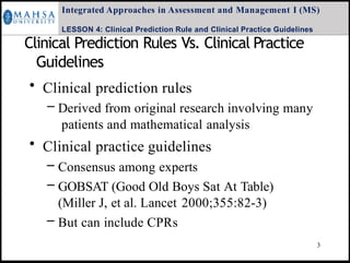 Chapter 4 - Clinical Prediction Rule and Clinical Practice Guidelines ...