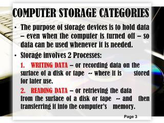 COMPUTER STORAGE | PPT