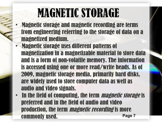 COMPUTER STORAGE | PPT
