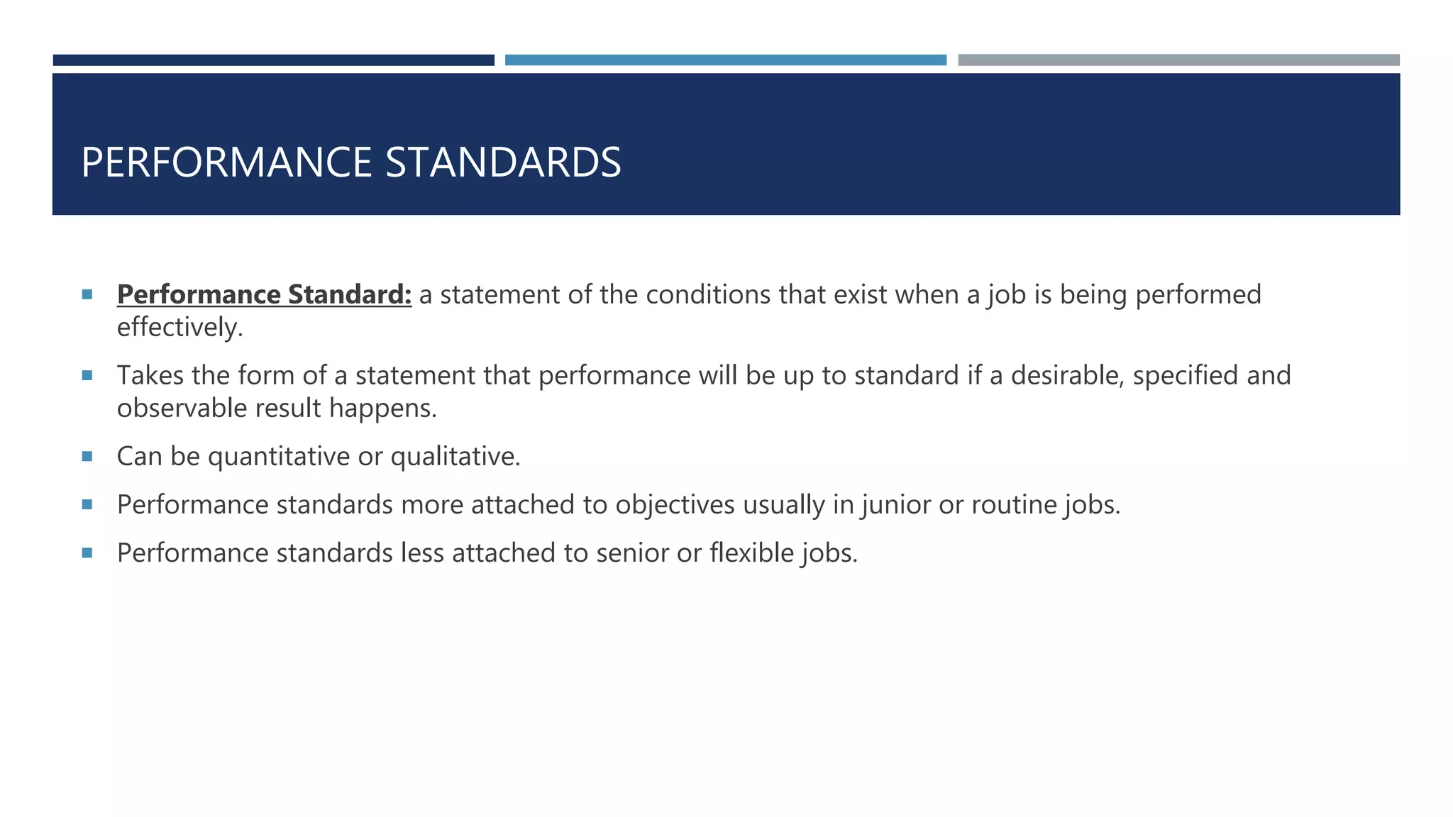 Performance Management | Defining Objectives and performance standards ...