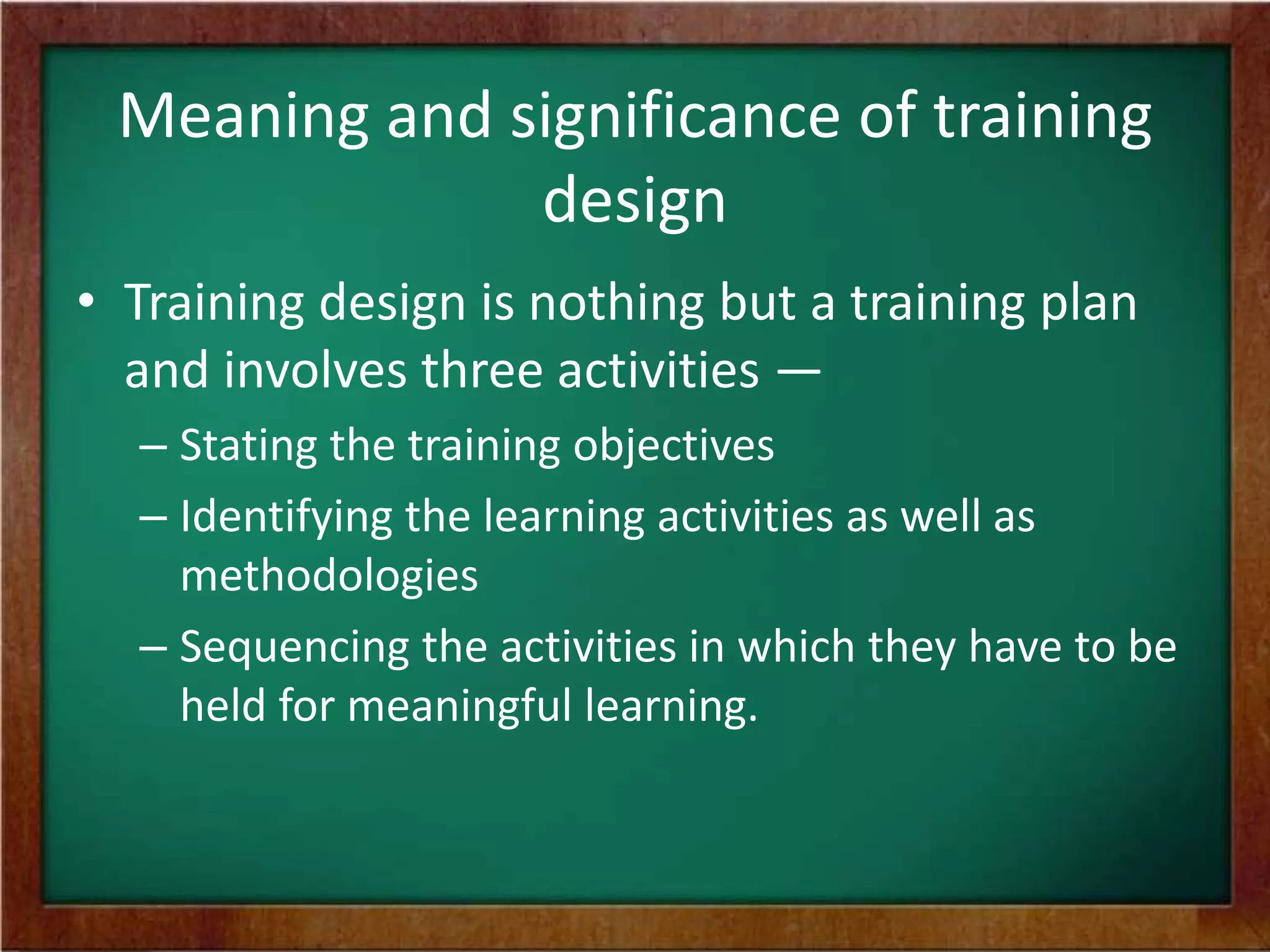 Designing Training Programs | PPTX
