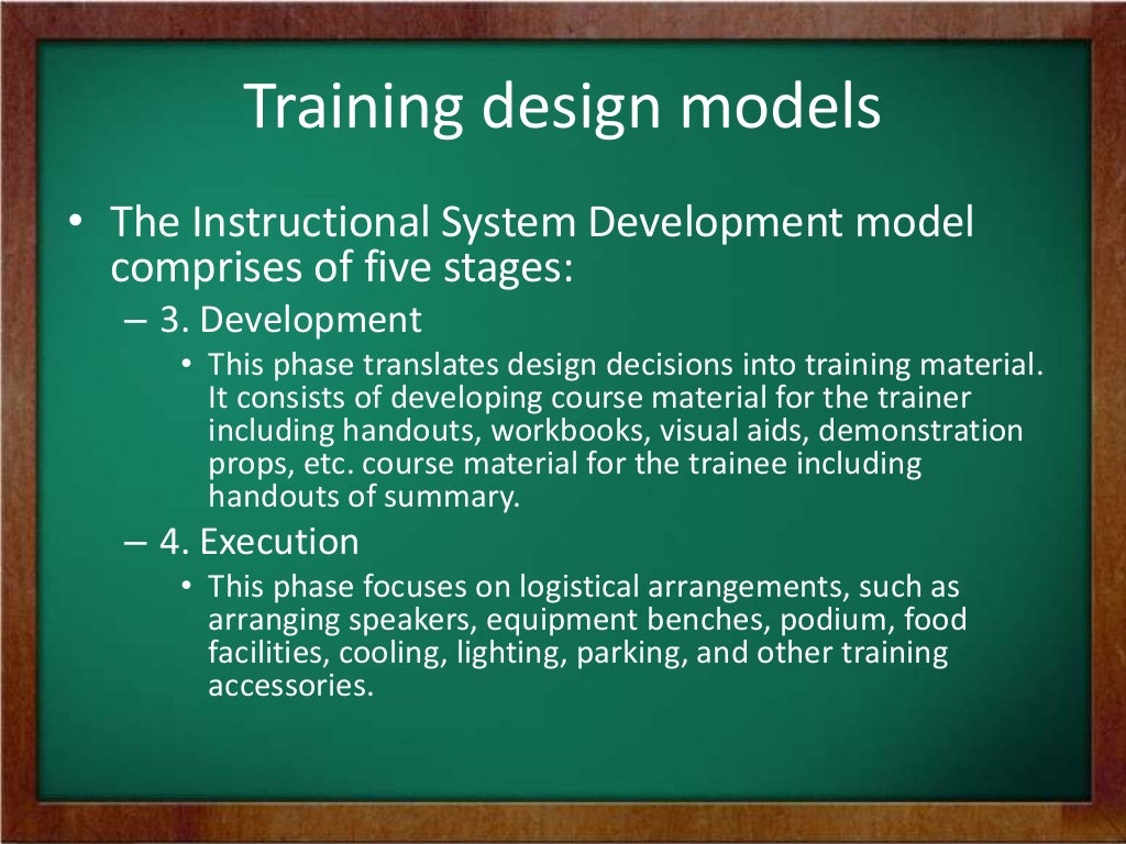 Designing Training Programs