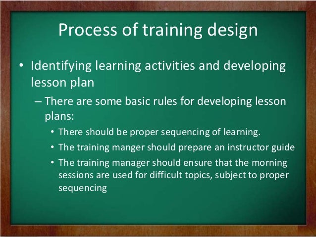 Designing Training Programs