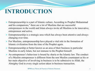 Chapter 4 : Entrepreneurship and Islamic Business | PPTX