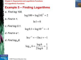 Chapter 4 - Exponential and Logarithmic Functions | PPT