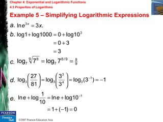 Chapter 4 - Exponential and Logarithmic Functions | PPT