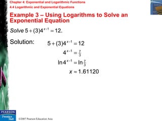 Chapter 4 - Exponential and Logarithmic Functions | PPT