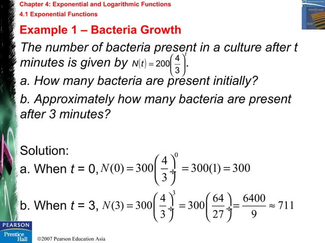 Chapter 4 - Exponential and Logarithmic Functions | PPT
