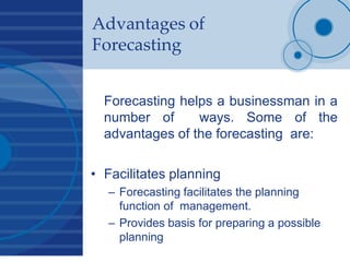 Forecasting in Management- Methods,features,advantages,importance and process | PPTX | Business ...