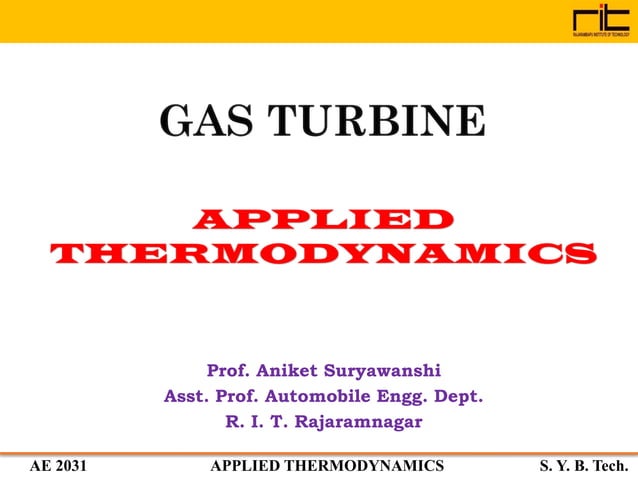 Chapter 4 Gas Turbine | PPT