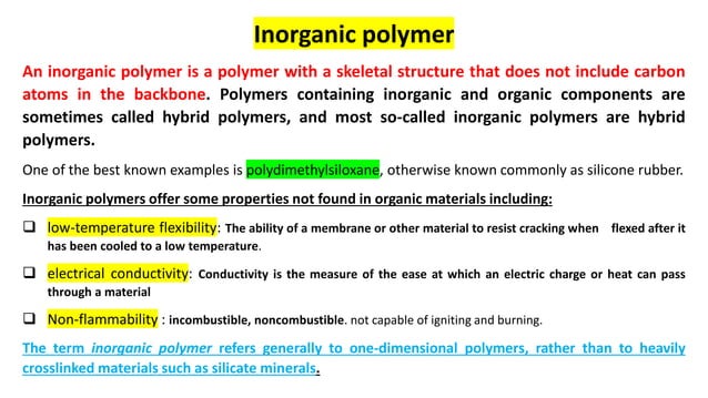 Chapter 4 - Inorganic Polymers.pdf | Chemistry | Science