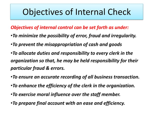 Chapter 4-Internal Control, Internal Check and Internal Audit.pptx | Business Accounting ...
