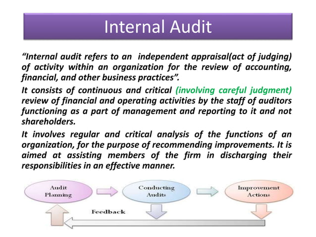 Chapter 4-Internal Control, Internal Check and Internal Audit.pptx | Business Accounting ...