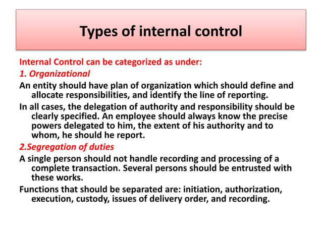 Chapter 4-Internal Control, Internal Check and Internal Audit.pptx | Business Accounting ...