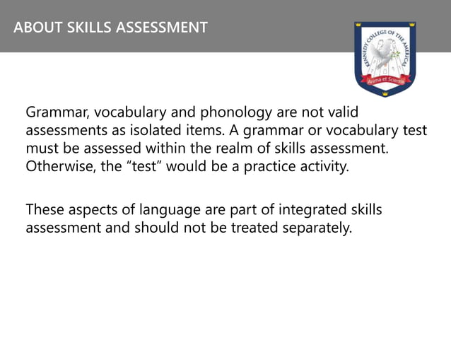 Chapter 4 introduction to assessing language skills | PPTX