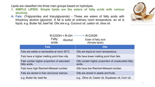 Lipids | PPTX | Chemistry | Science