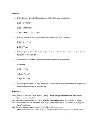 Chapter 4 logic design | PDF