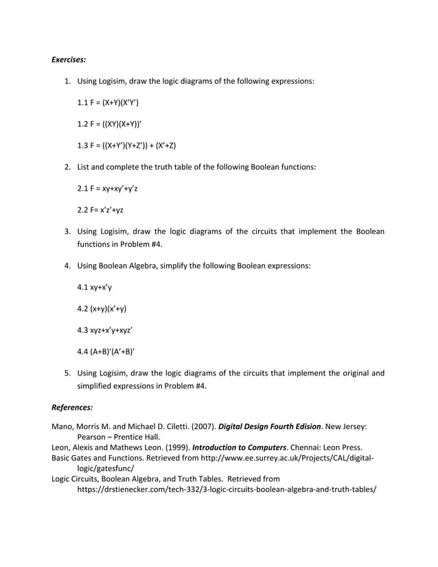 Chapter 4 logic design | PDF