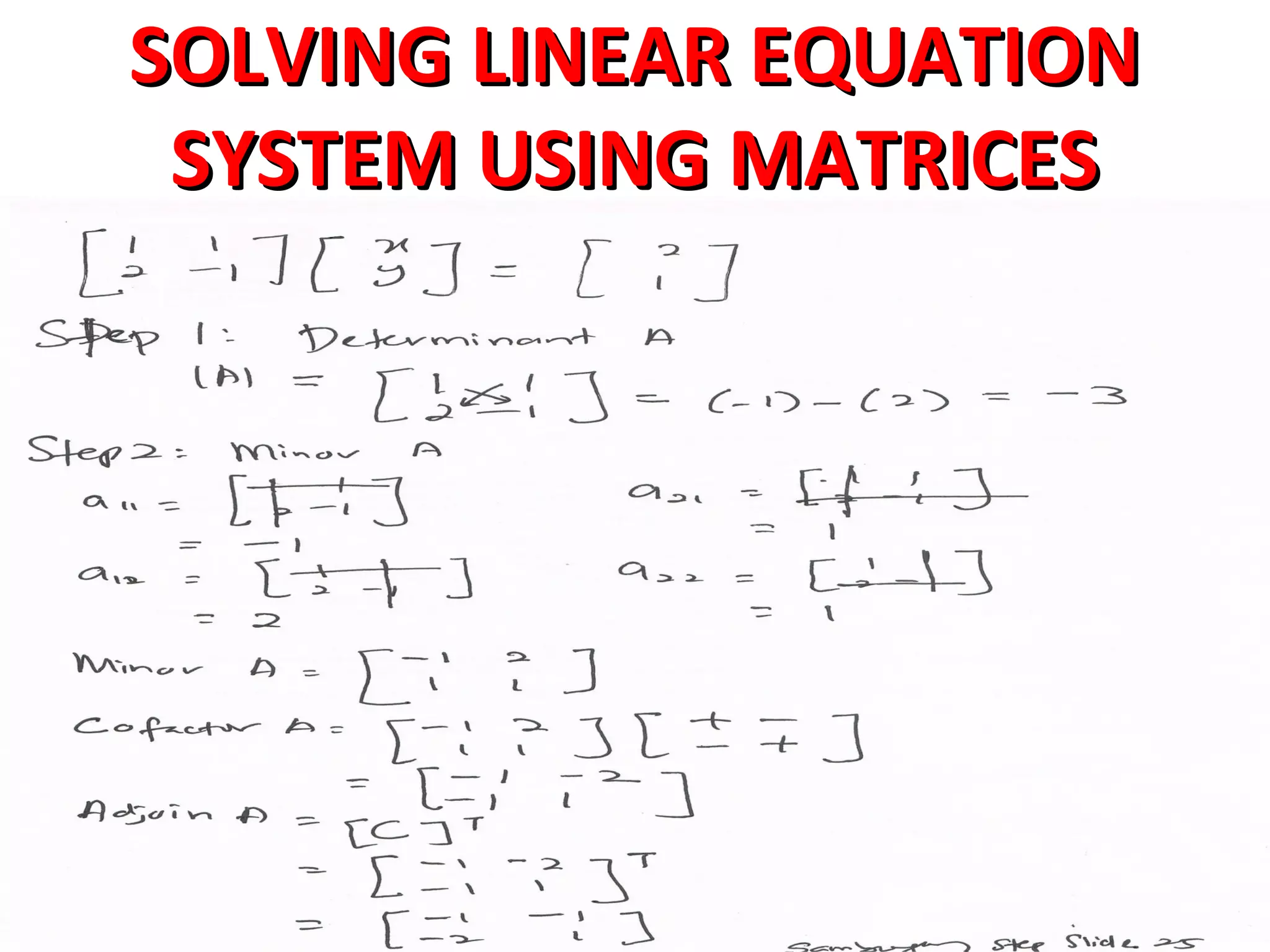 Chapter 4 matrix | PPT