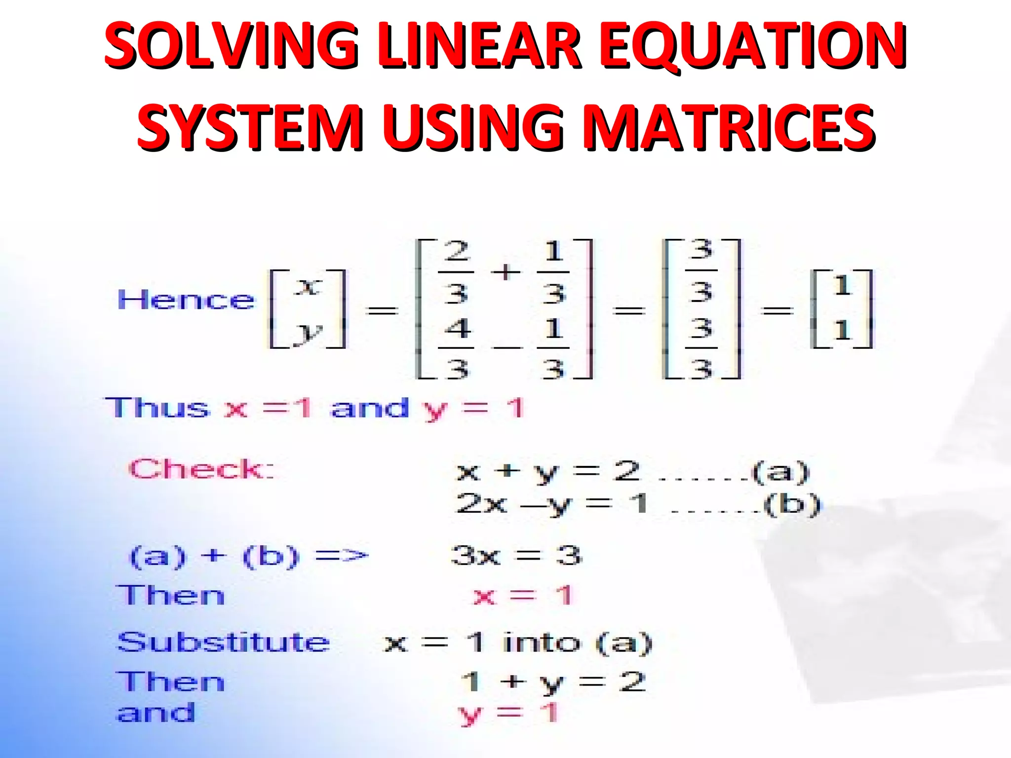Chapter 4 matrix | PPT
