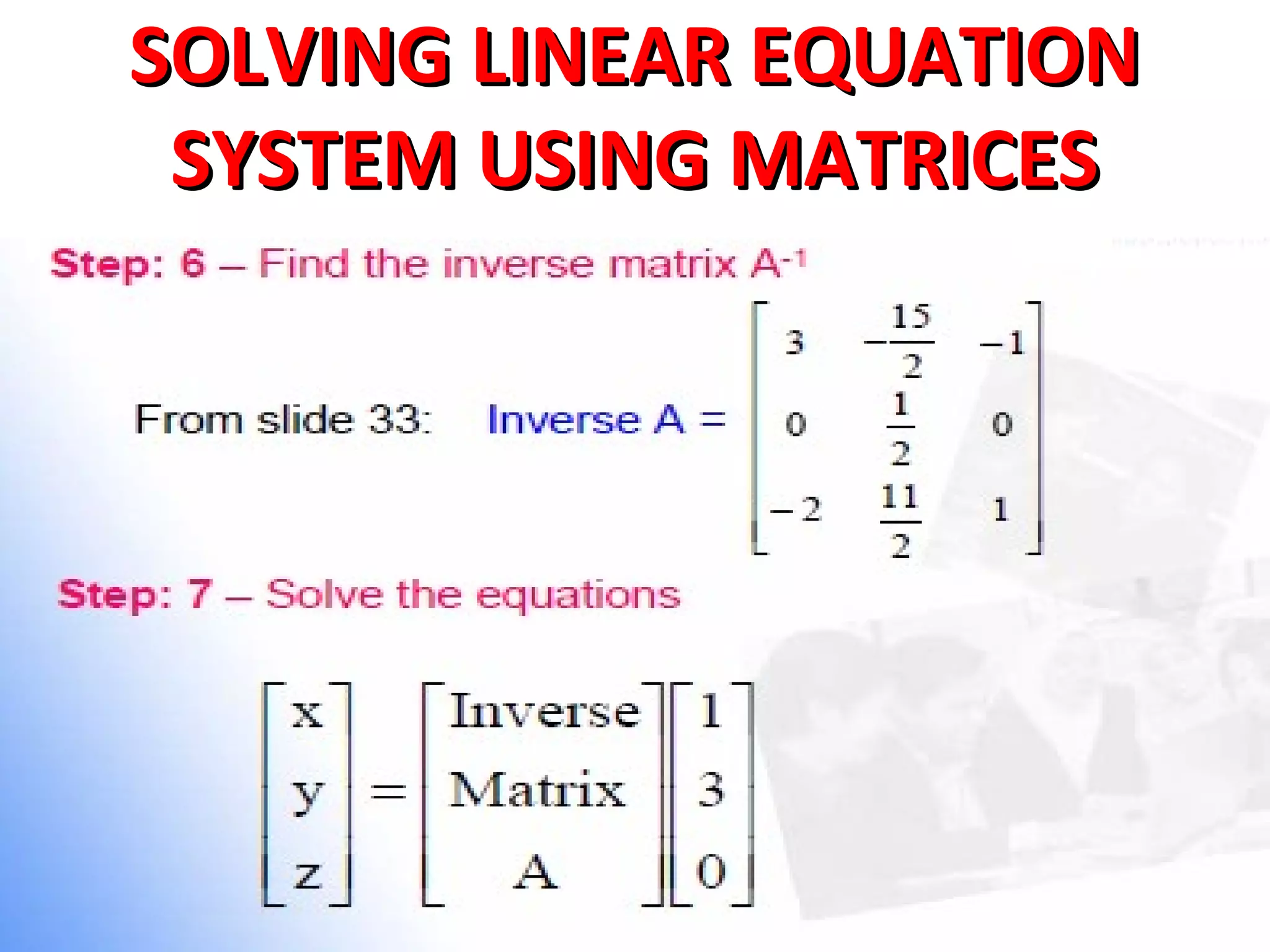 Chapter 4 matrix | PPT