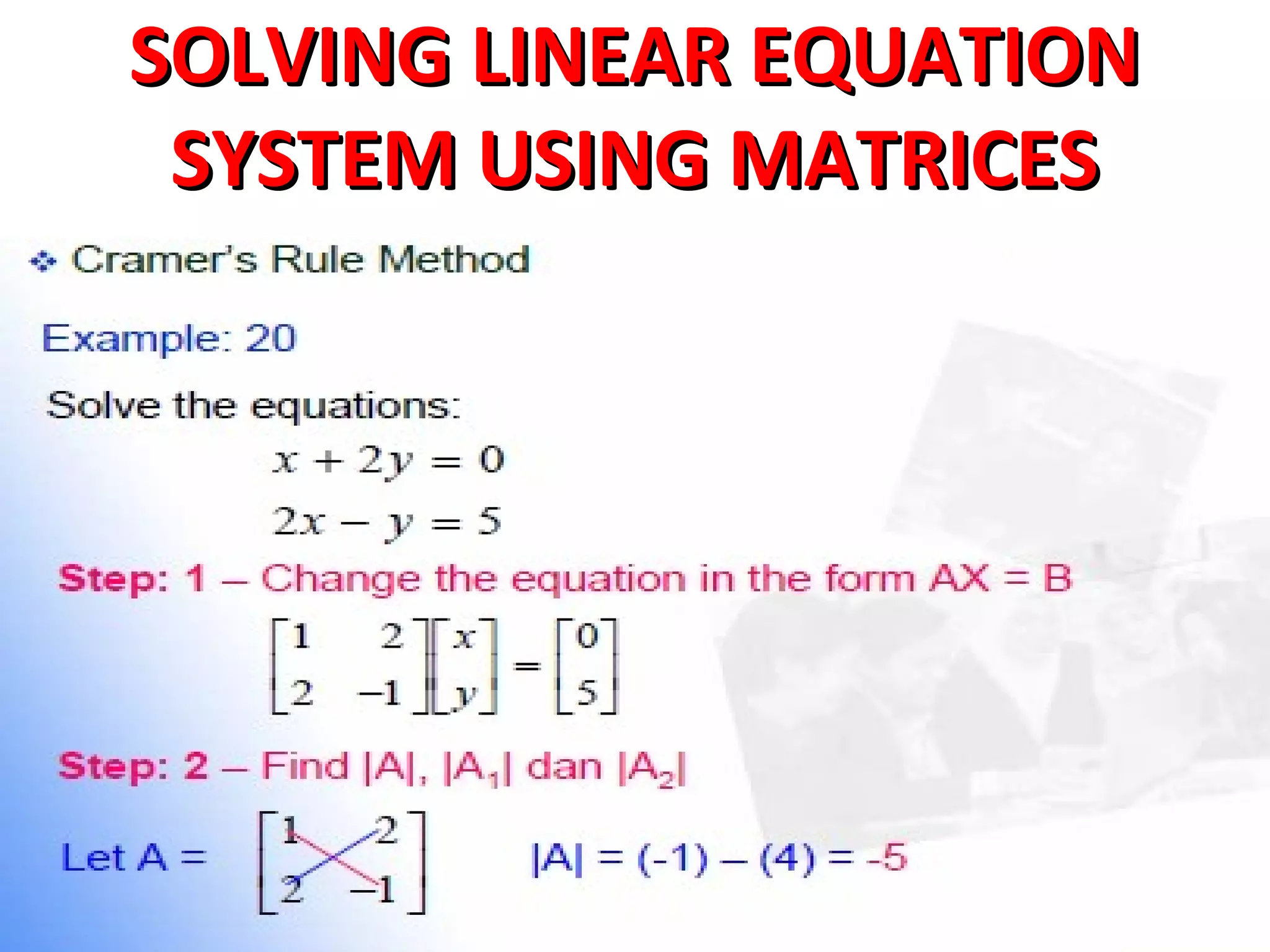 Chapter 4 matrix | PPT