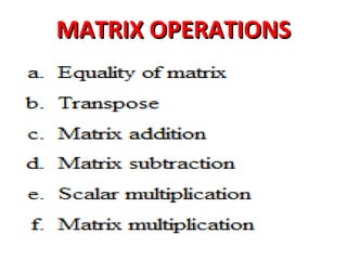 Chapter 4 matrix | PPT