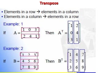 Chapter 4 matrix | PPT