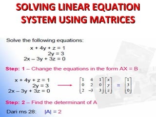 Chapter 4 matrix | PPT