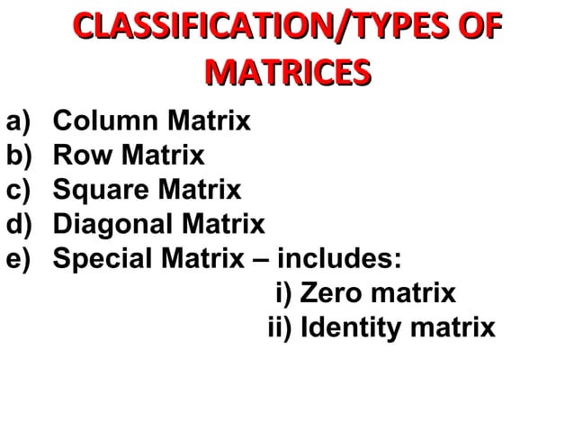 Chapter 4 matrix | PPT