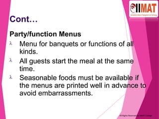 Menu Planning | PDF