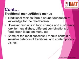 Menu Planning | PDF
