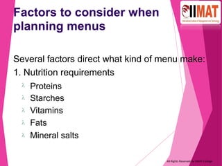 Menu Planning | PDF