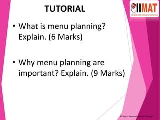 Menu Planning | PDF