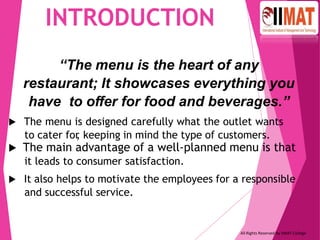 Menu Planning | PDF | Food & Drink