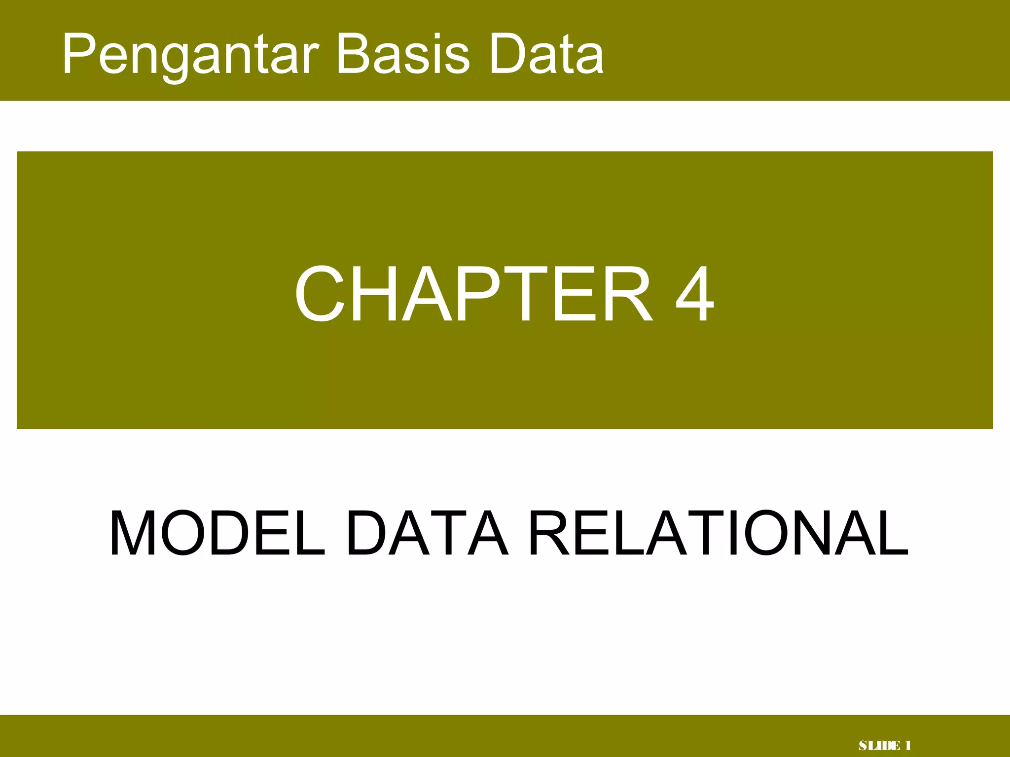 Chapter 4 model data relational | PPT