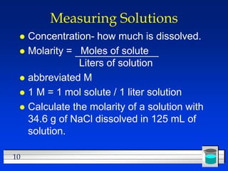 Chapter 4 molarity | PPTX | Chemistry | Science