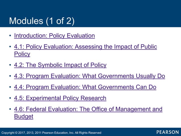 Chapter 4 policy evaluation (dye) | PPTX
