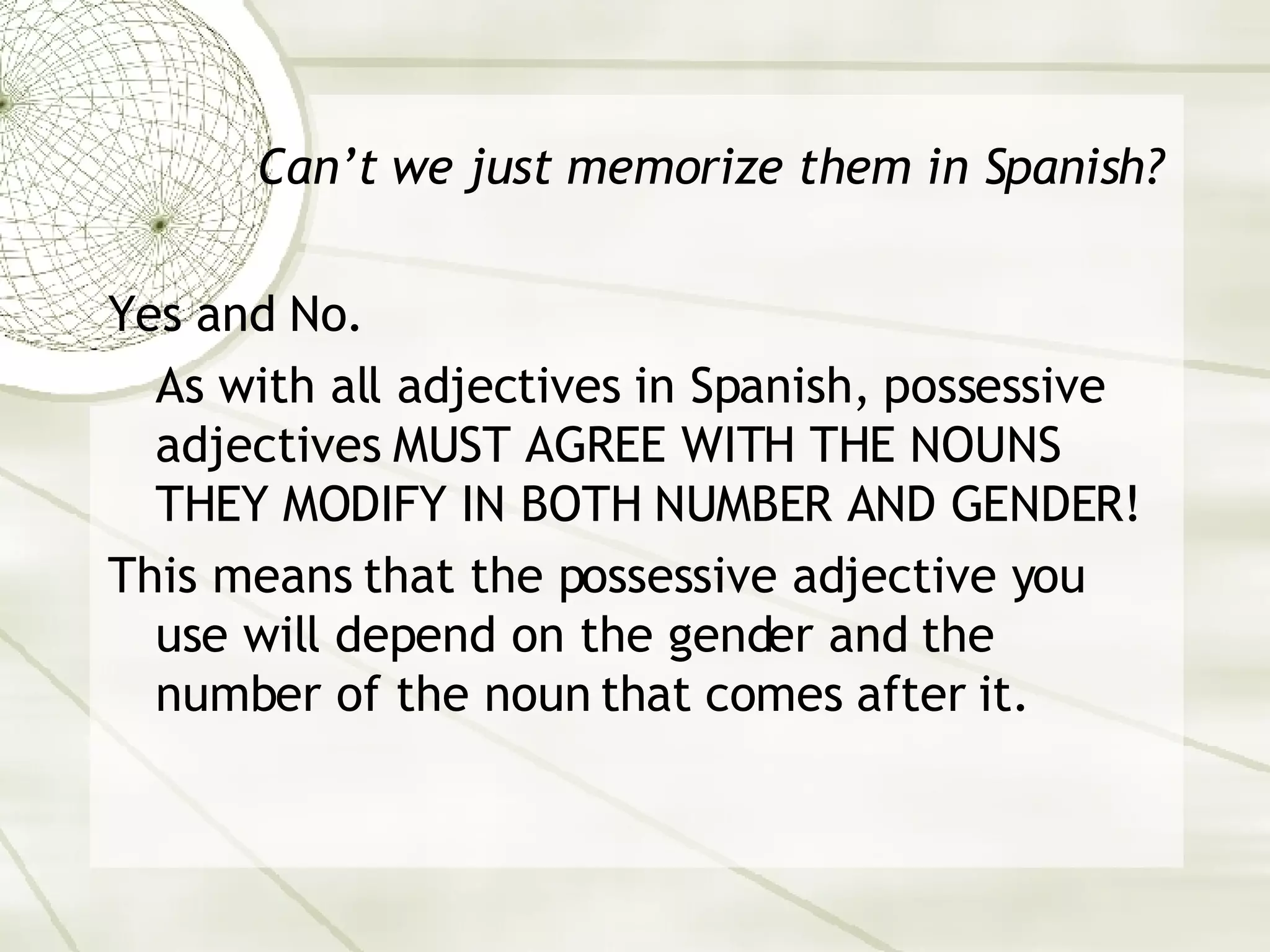 Chapter4 - Possessive Adjectives | PPT