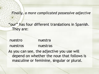 Chapter4 - Possessive Adjectives | PPT