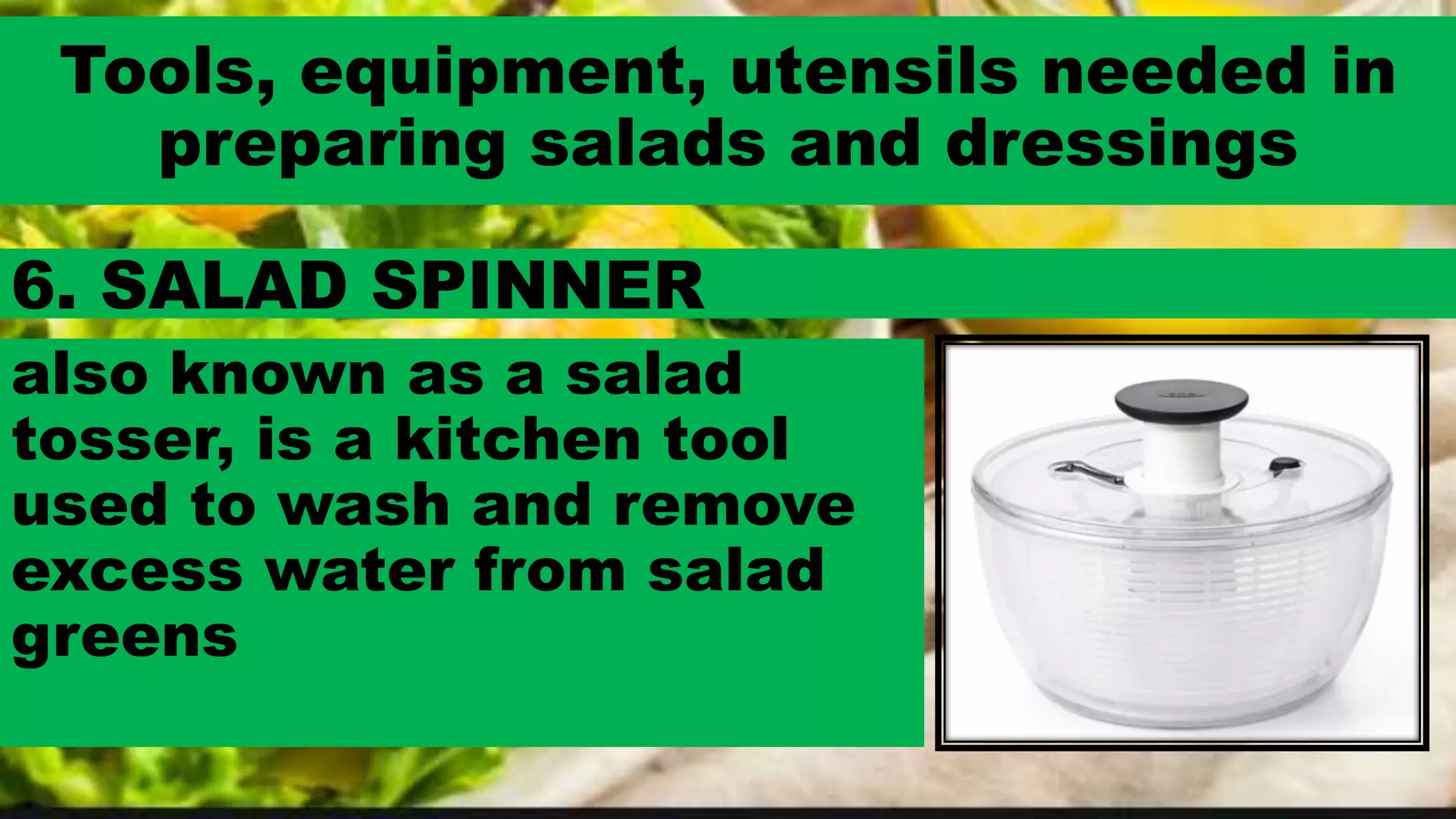 Chapter 4 prepare salads and dressing ppt | PPTX