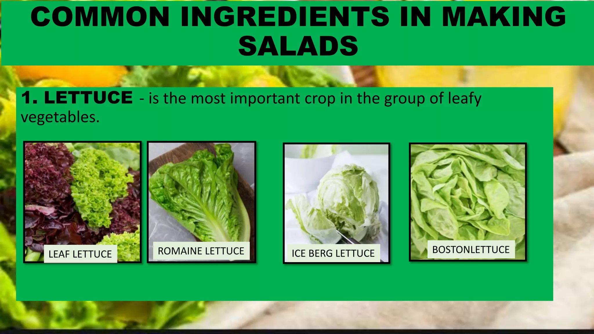 Chapter 4 prepare salads and dressing ppt | PPTX