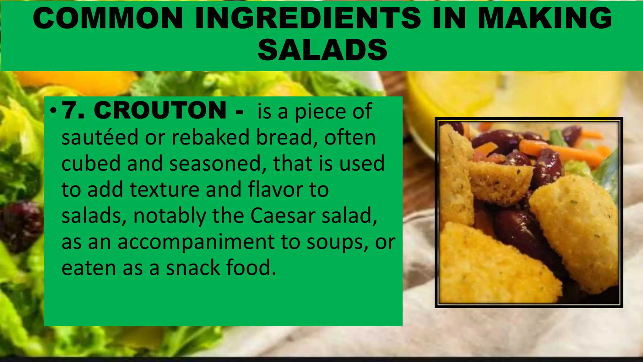 Chapter 4 prepare salads and dressing ppt | PPTX