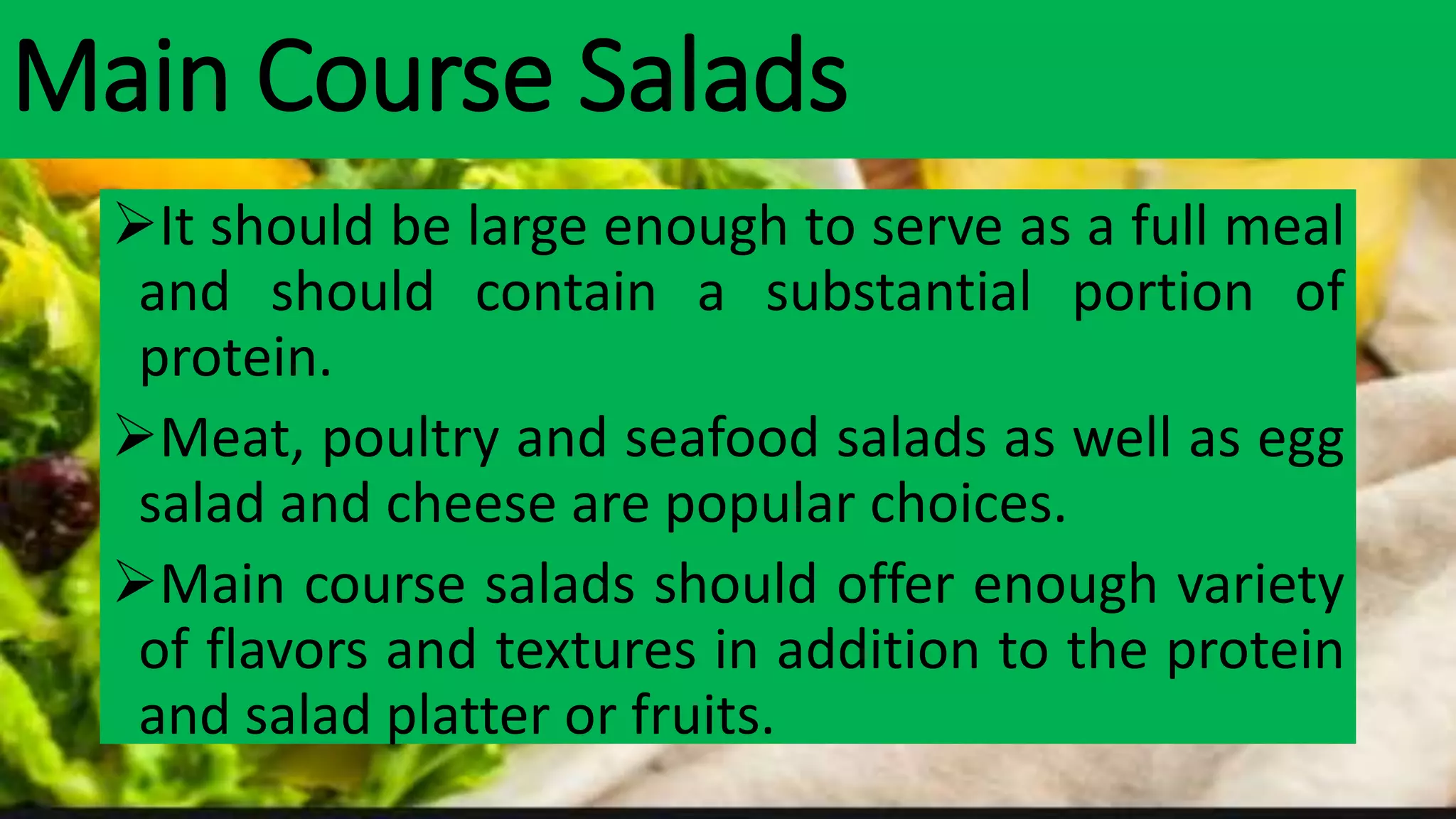 Chapter 4 prepare salads and dressing ppt | PPTX