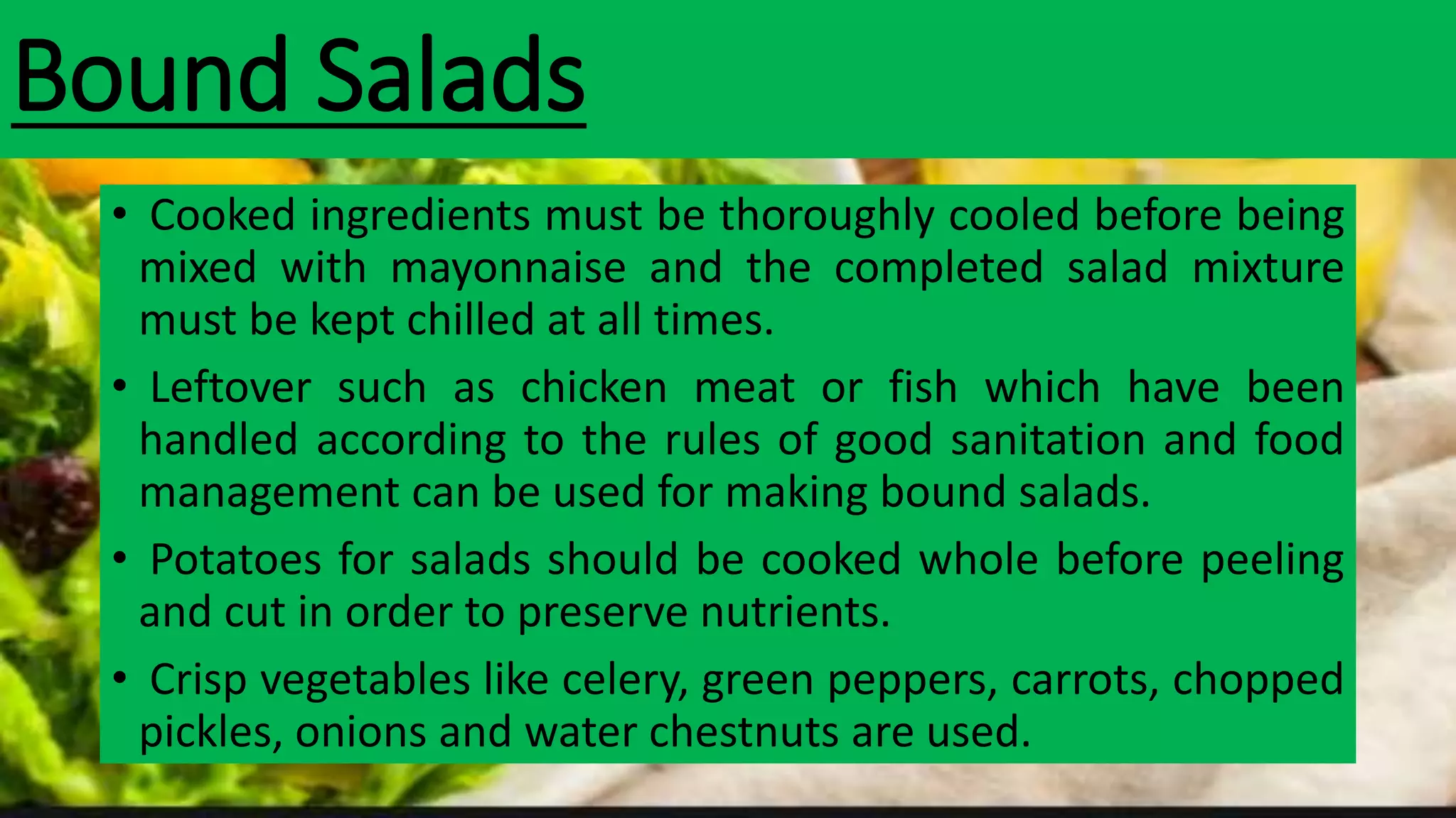 Chapter 4 prepare salads and dressing ppt | PPTX