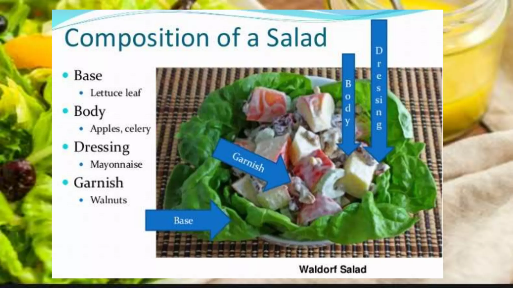 Chapter 4 prepare salads and dressing ppt | PPTX