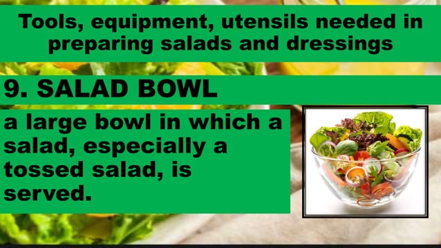 Chapter 4 prepare salads and dressing ppt | PPTX