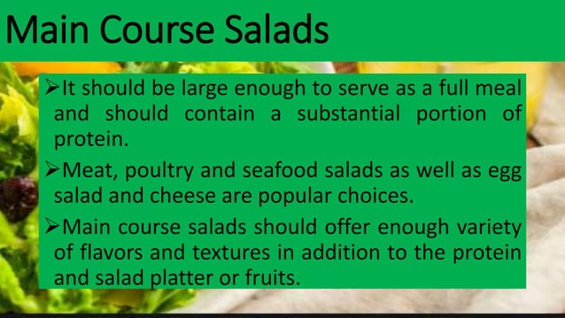 Chapter 4 prepare salads and dressing ppt | PPTX